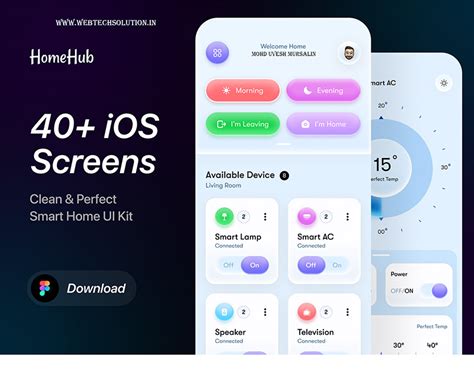 Smart Home Mobile App Ui Kit Free Copy Behance