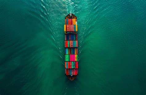 A Boat With Colorful Hulls Is Floating In The Water Premium Ai