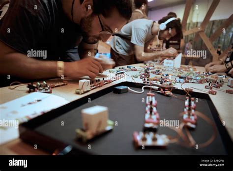 Arduino Chips Construction Materclass At Sonar Barcelona Festival Stock