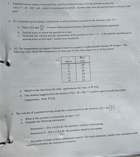 Solved A Particle Moves Along A Horizontal Line And The Chegg