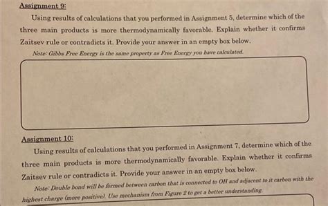 Solved Assignment 9 Using Results Of Calculations That You