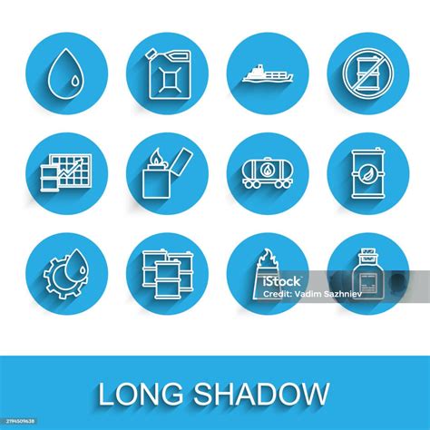 세트 라인 석유 산업 공장 건물 배럴 오일 드롭 불 휘발유 시험관 라이터 바이오 연료 배럴 및 철도 수조 아이콘과 함께 벡터 가격에 대한 스톡 벡터 아트 및 기타 이미지