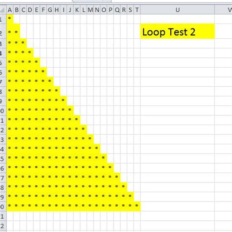Excel VBA Sample Code Asterisk Triangle In Excel VBA Through Loops