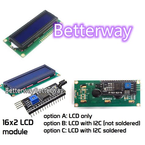 1pcs 16x2 lcd character arduino display 1602 lcd with i2c or parallel