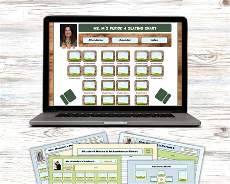 Editable Seating Chart Templates With Photo For Classroom Seating Classroom Management Back To