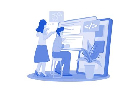 Premium Vector Team Writes Code Programming For App Or Website