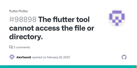 The Flutter Tool Cannot Access The File Or Directory · Issue 98898