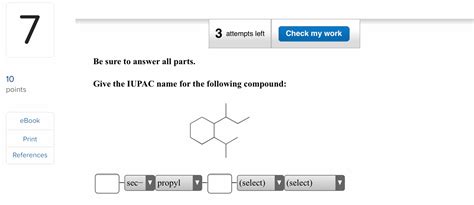 Solved 3 Attempts Left Check My Work Be Sure To Answer All