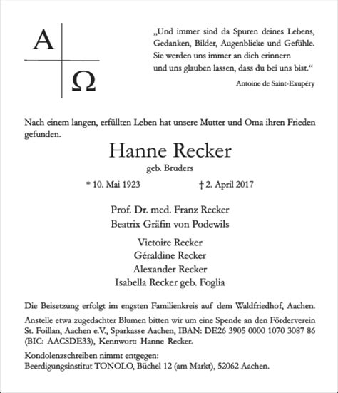 Traueranzeigen Von A Aachen Gedenkt