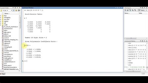 Routh Hurwitz Stability Criterion In MATLAB YouTube