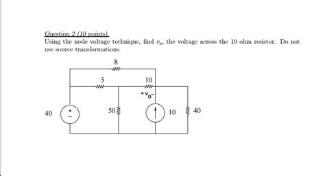 Solved Using The Node Voltage Technique Find V0 The