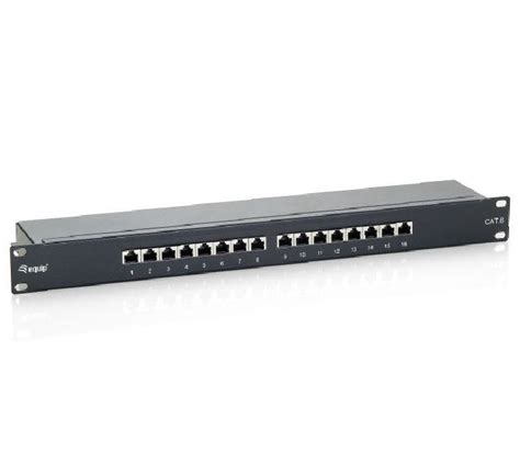 Equip 326416 Premium 16 Port Cat6 Shielded Patch Panel Black Ict