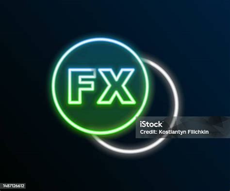 빛나는 네온 라인 사진 카메라 Fx 아이콘은 검은 배경에 격리되어 있습니다 사진 카메라 디지털 사진 다채로운 개요 개념입니다