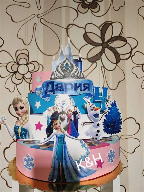 Картонена торта Елза и Анна Детски партита Клоуни Димитровград Изработвам торти от ха