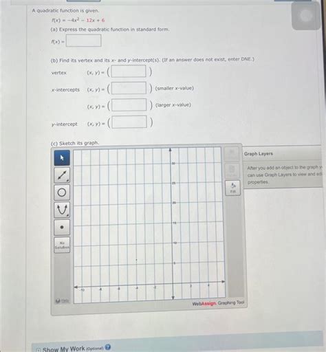 Solved A Quadratic Function Is Given Fx−4x2−12x6 A