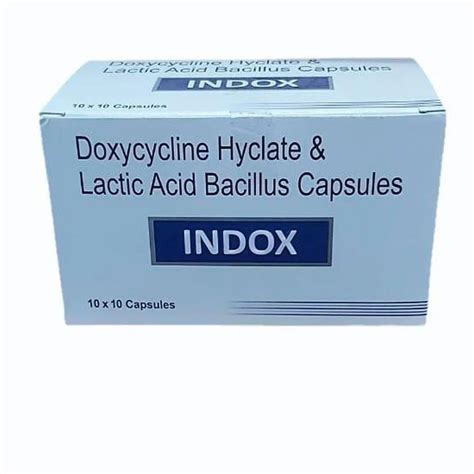 Indox Doxycyclin Hyclate Lactic Acid Bacillus Capsule At Best Price In