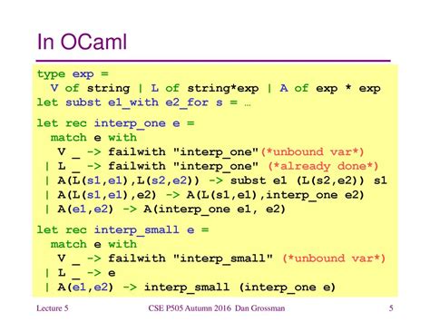 Csep505 Programming Languages Lecture 5 Continuations Types Ppt