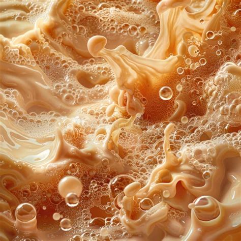 Close Up Of Luscious Caramel Liquid Swirling And Pooling On A Sleek