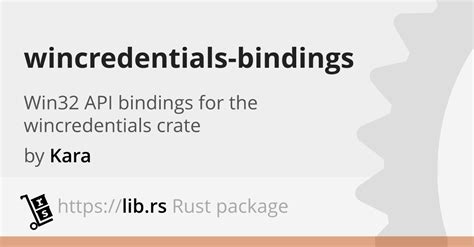 Wincredentials Bindings — Rust身份验证库 Librs
