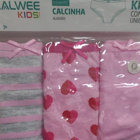 Kit de Calcinhas Infantil 3 Peças Sortidas Malwee Kids Outlet do Brás