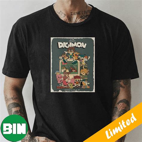 Digimon Cartoon Poster In Full Colored T Shirt Binteez