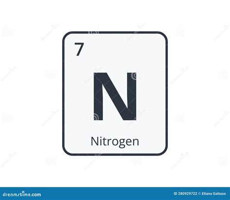 Nitrogen Chemical Element Graphic For Science Designs Stock Vector