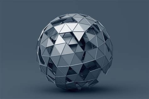 premium photo abstract 3d rendering of polygonal sphere