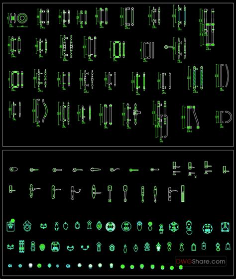 319 Door Handle Cad Blocks Free Download
