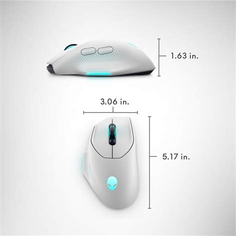 Alienware Aw620m Wireless Optical Gaming Mouse Wired Lunar Light Aw620m