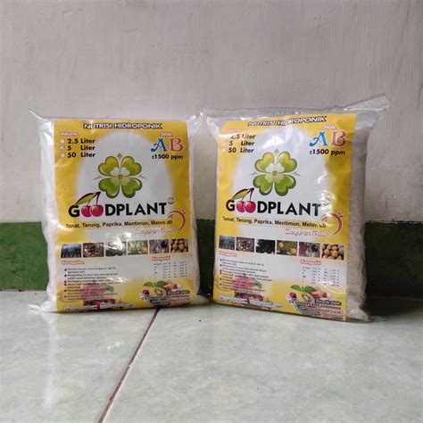 Jual Nutrisi Hidroponik GOODPLANT 5 Liter BUAH AB MIX Good Plant