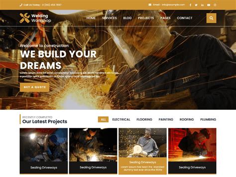 Welding Workshop Wordpress Theme Create A Professional Website For