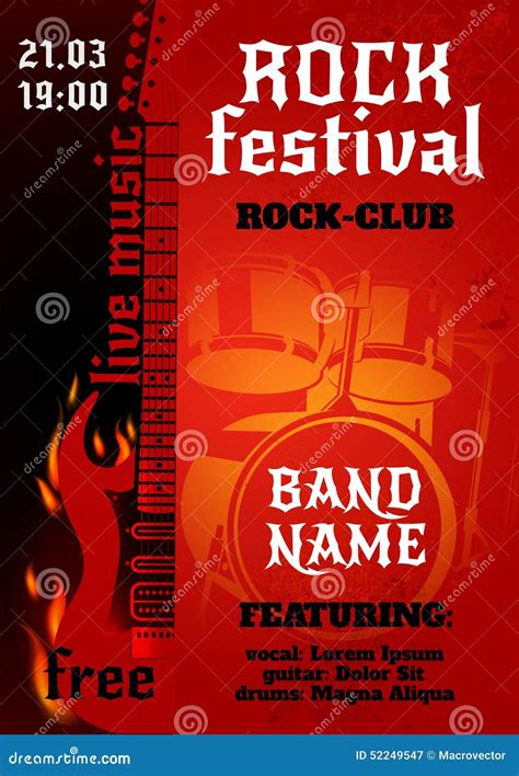 Manifesto Di Concerto Rock Illustrazione Vettoriale Illustrazione Di