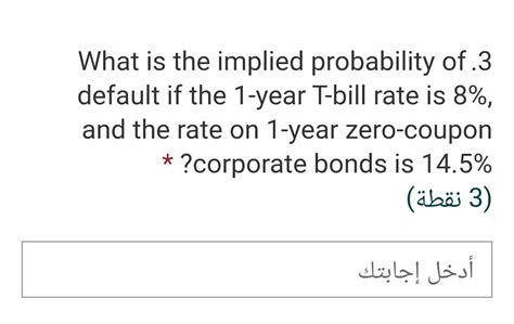 Solved What Is The Implied Probability Of 3 Default If The Solved What Is The Implied Probability Of 3 Default If The