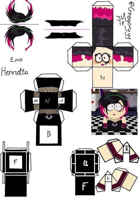 Emo Henrietta South Park Papercraft In 2023 Emo South Park Paper Crafts