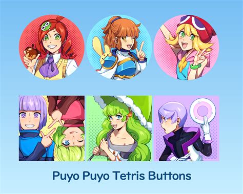 Buttons Puyo Puyo Tetris Etsy