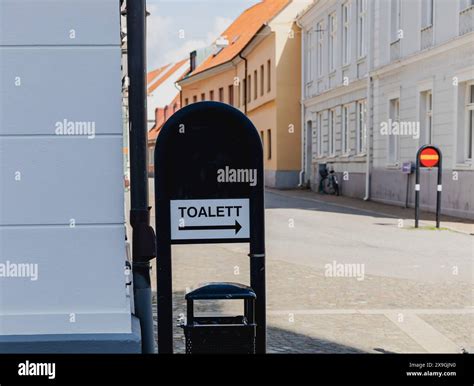 Sign In The City With The Inscription In Swedish Toilet High Quality