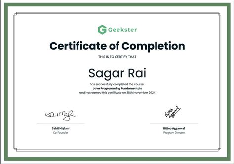 sagar rai on linkedin done a course of java fundamentals and basics