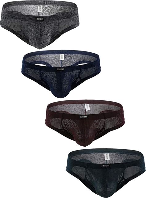 Ikingsky Mens Cheeky Boxer Briefs Brethable Thong Mini Cheek Pouch