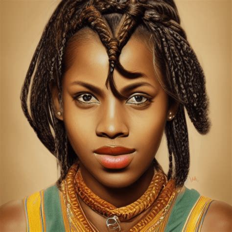 Hyper Detailed Color Portrait Of A Brown Skin Girl · Creative Fabrica
