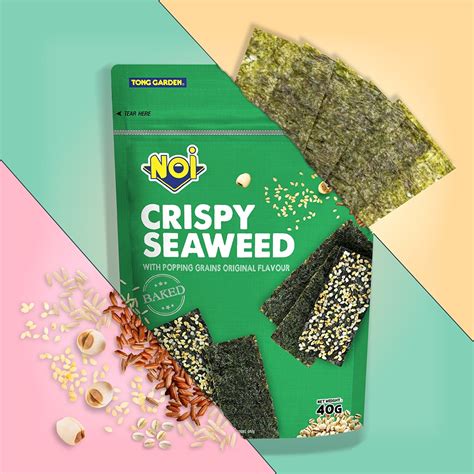 Noi Crispy Seaweed With Popping Grains Seaweed Snack 40g X 3 Packets