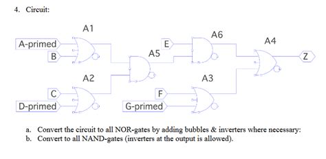 solved 4 ﻿circuit a ﻿convert the circuit to all nor gates
