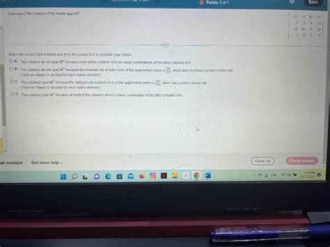 Dotermint If The Columns Of The Matrix Span R4 Select