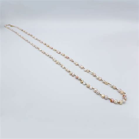 Multi Toned Vintage Baroque Pearl Necklace Lillianes Jewelry