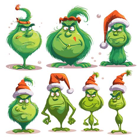 그린치 캐릭터 벡터 스티커 클립 아트 Grinch 크리스마스 문자 캐릭터 일러스트 만화 상표 클립 아트 Png 일러스트