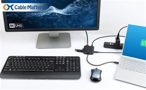 Cable Matters 8K HDMI USB C Hub USB C HDMI Dock 4K 120Hz With 2x USB 3 0 Ports Gigabit