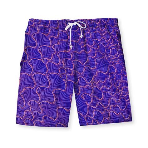 Scribblewave Purple Mens Swim Shorts Shirtwascash