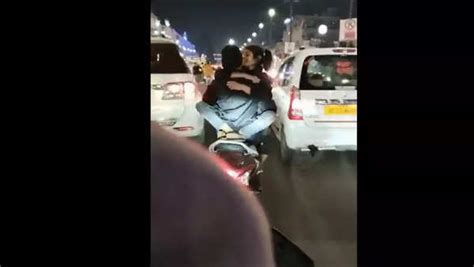 Lucknow Couple Seen Romancing On Two Wheeler On City Streets Police