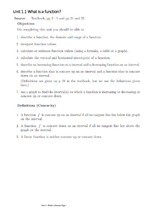 Unit 11 What Is A Function Unit 1 1 What Is A Function Definition