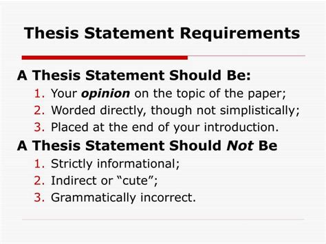 😀 Thesis Statement Requirements Tips On Writing A Thesis Statement 2019 01 18