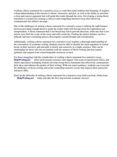 What Is A Thesis Statement For A Narrative Essay Pdf Essays Narrative